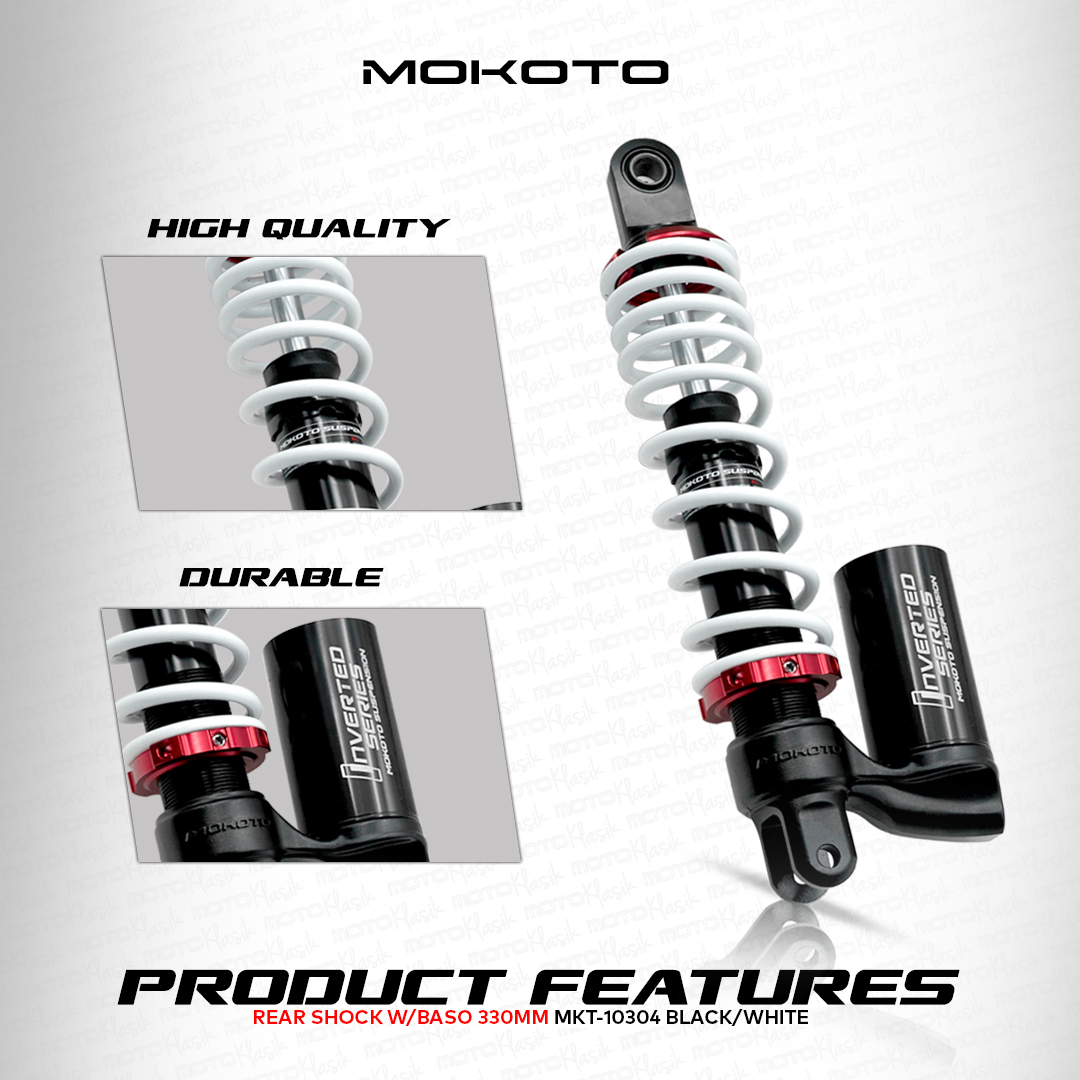 MOKOTO REAR SHOCK FOR CLICK INVERTED SERIES 330MM ONE PIECE WITH BASO ...