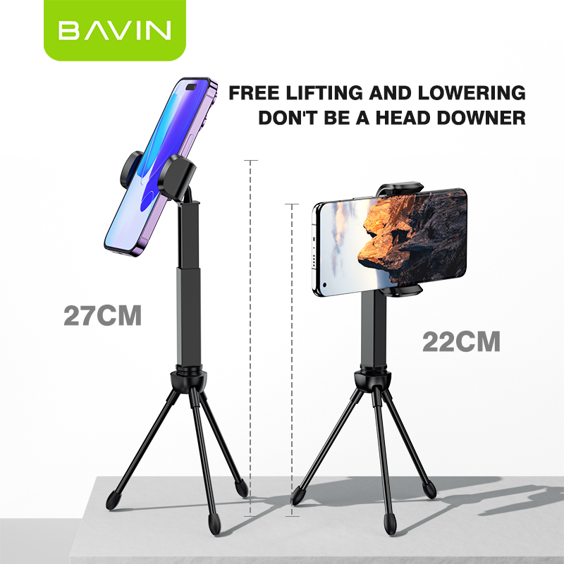 BAVIN B8 Phone Tripod Adjustable Angle Tripod Foldable Stable Phone ...