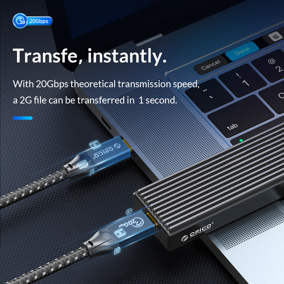 ORICO (0.5m / 1m / 2m / 3m /5m) USB Type C 3.2 Gen2x2 Fast Charging ...