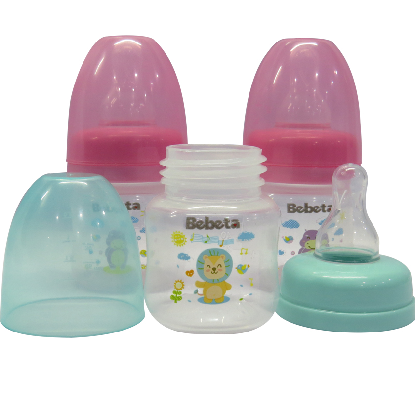 Bebeta Regular Neck Feeding Bottle Blue 2oz 3pcs 60ML | Shopee Philippines
