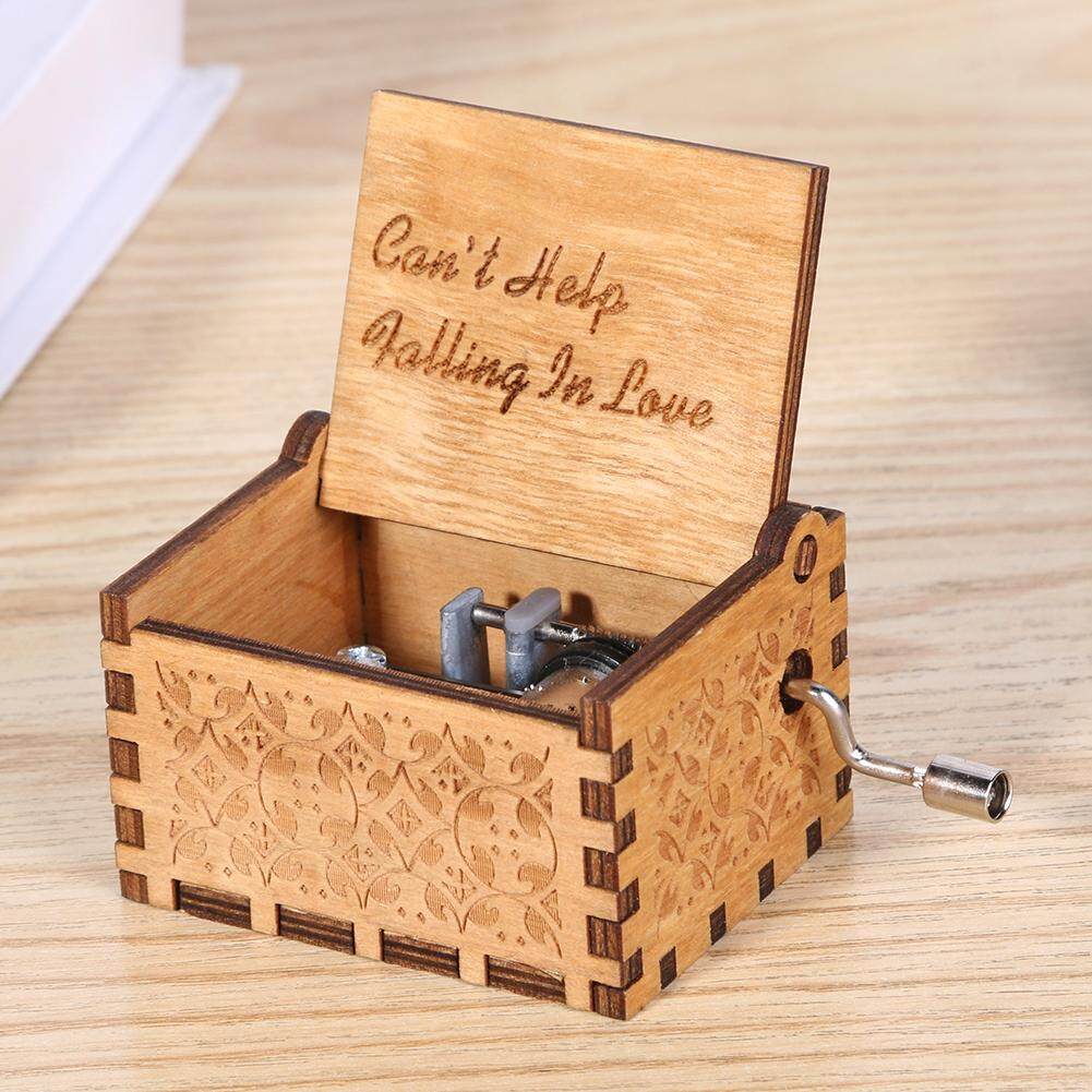 Can't Help Falling in Love Wood Music Box Vintage Exquisite Wooden Hand ...