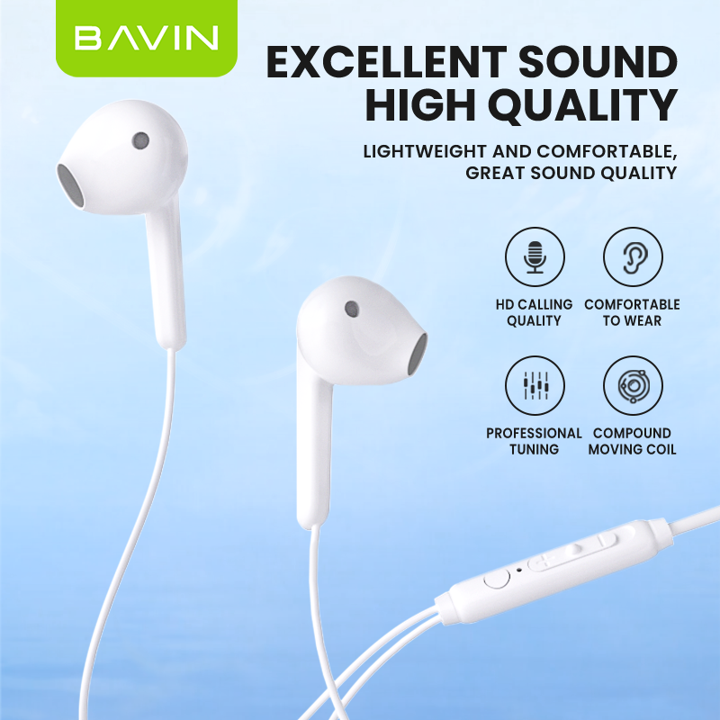 BAVIN HX867 / HX868 Type-C Wired Earphone Stereo Audio Sound w/ Built In Microphone & Volume ...