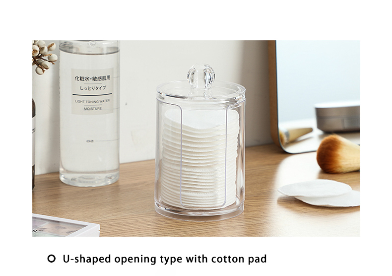 Bamboo Cover Double Layer Cotton Pad Swab Ball Make up Puff Dispenser ...
