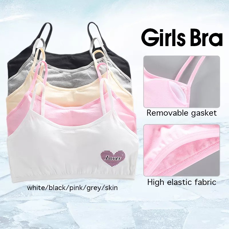 Girls Bra Vest Sling Underwear Development Period Girls Cotton Bra ...