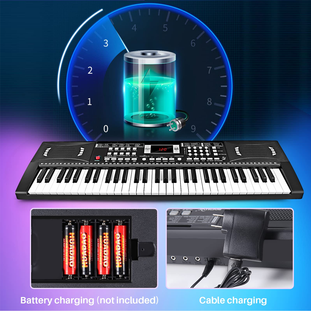 RIXTON 61 Keys Portable Electronic Keyboard Digital Electric Piano ...