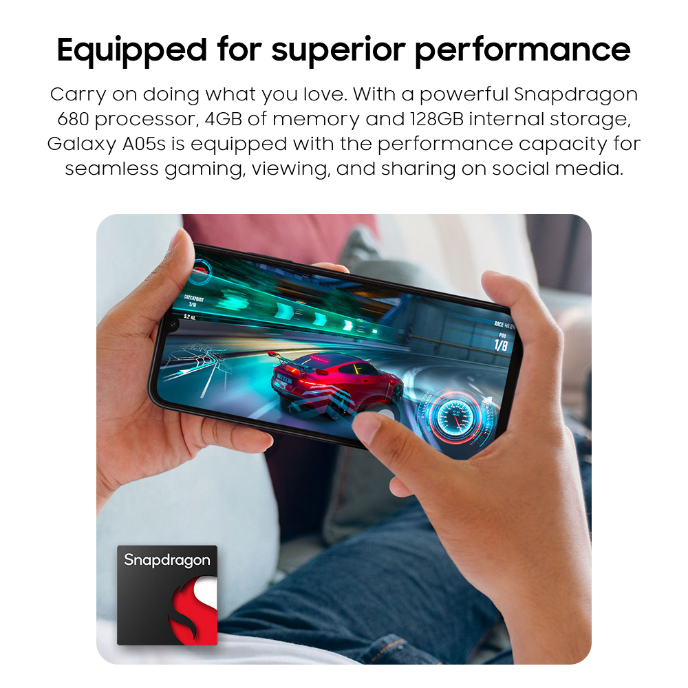 Samsung Galaxy A05s Smartphone | 4GB RAM+128GB ROM | Snapdragon 680 ...