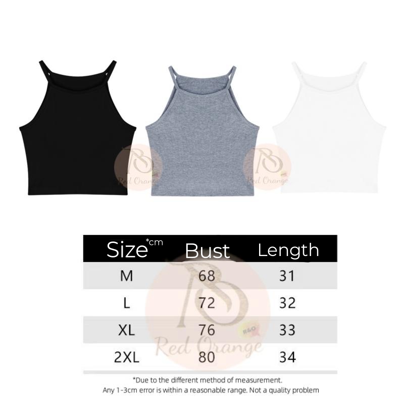 R&O Knitted Spaghetti halter neck Strap Tanks Crop Top For Women korean ...