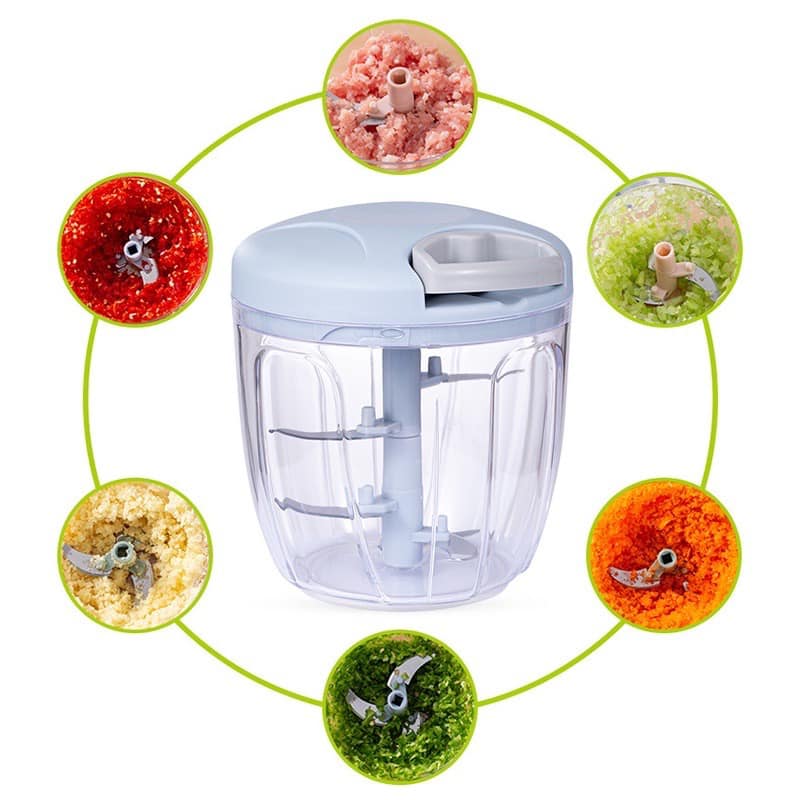 900ml Manual Chopper Hand Vegetable Meat Grinder Speedy Crusher Multi ...