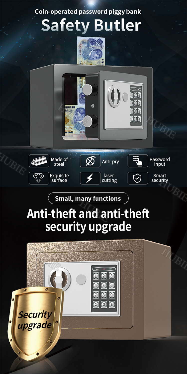 Security Safe Box All Steel Digital Password LockAnti Theft Box cash ...
