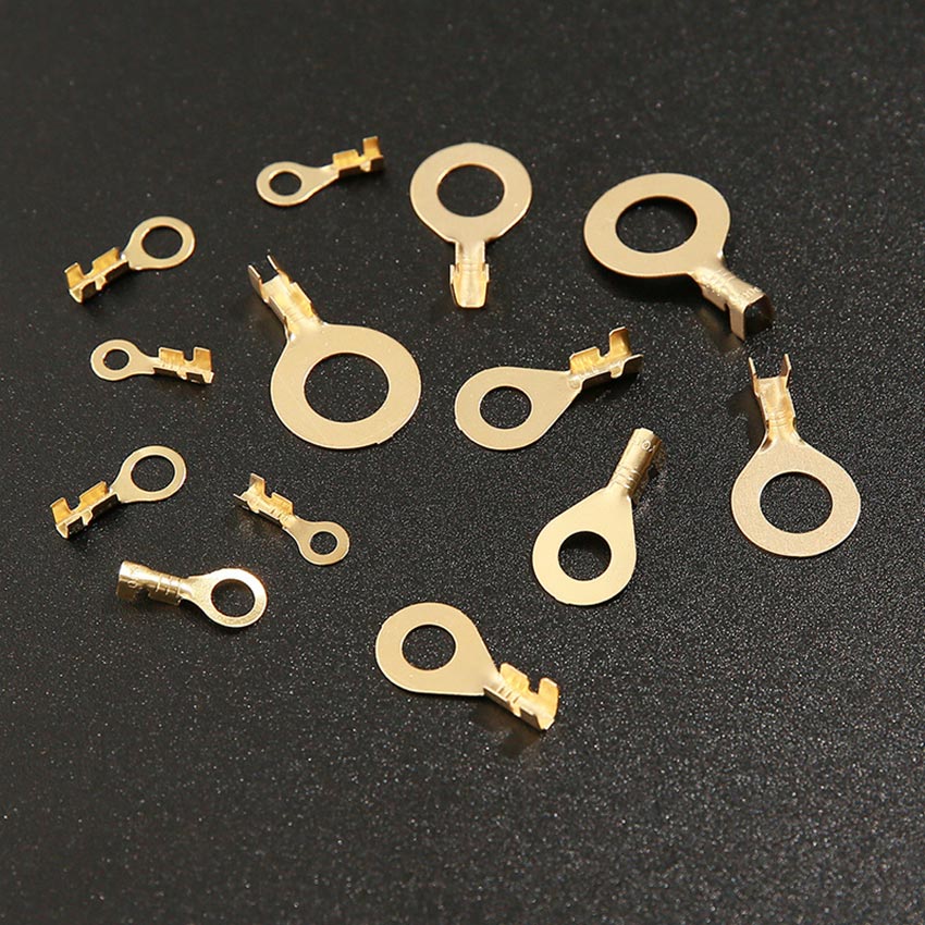 150/300/450pcs Electrical Wire Lugs Eyelet Brass Ring Eye Hole Copper ...