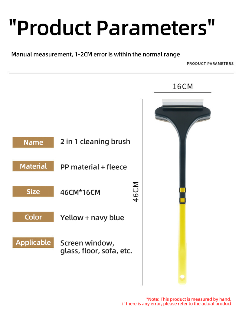 2 In 1 Window Screen Cleaner Brush With Long Handle Double-Sided ...