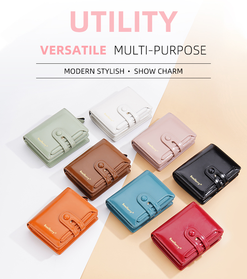 Baellerry Short Thick Glossy PU Leather Card Holder Purse High Quality ...