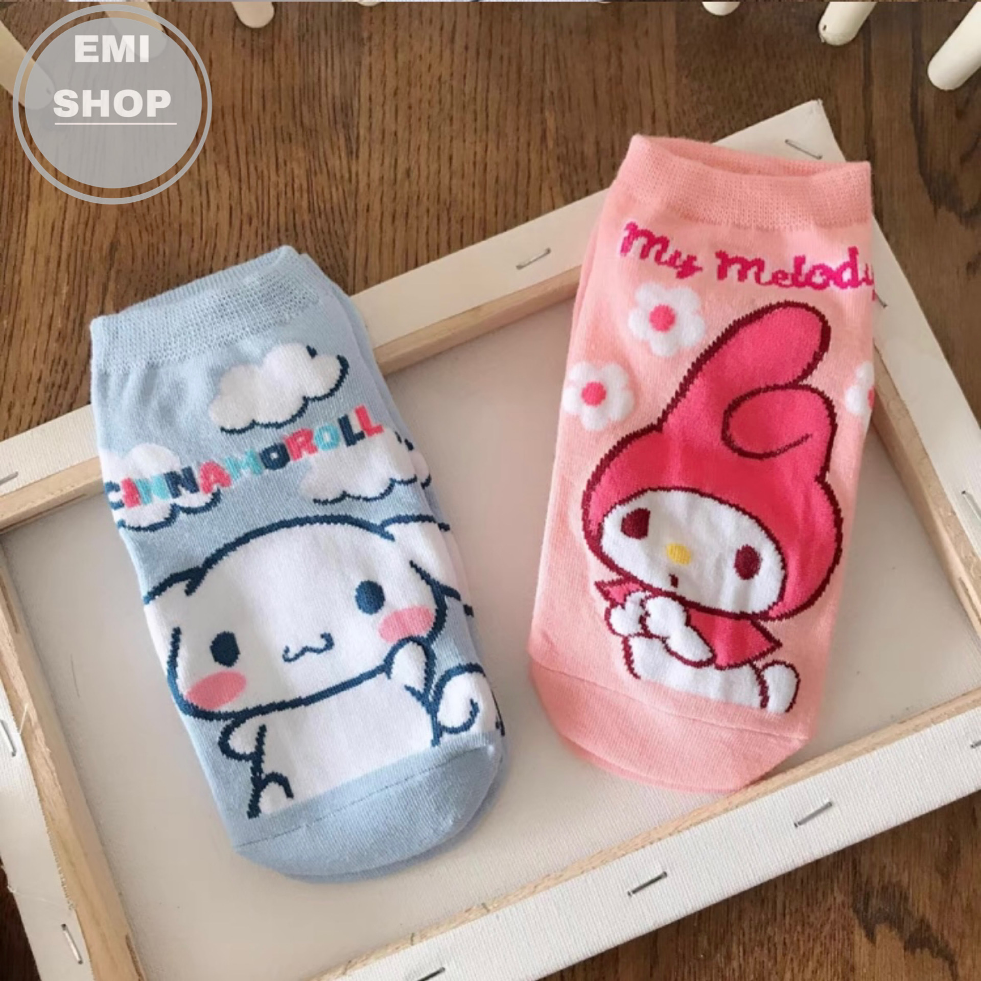 Emi 5Pairs Girls Korean fashion Hello kitty cartoon socks | Shopee ...