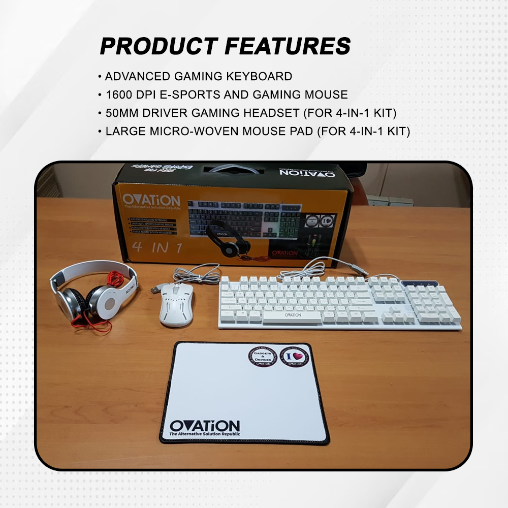 EasyPC| Ovation ACC 4in1 Kit RGB Keyboard, Mouse, Headset, Mousepad ...
