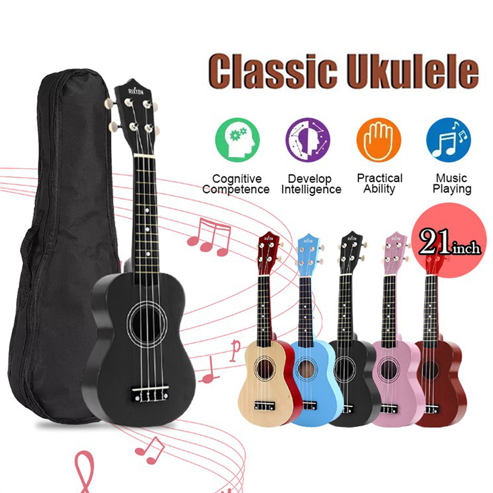 RIXTON Ukulele 4 Strings Soprano Spruce Basswood Guitar Set Complete ...