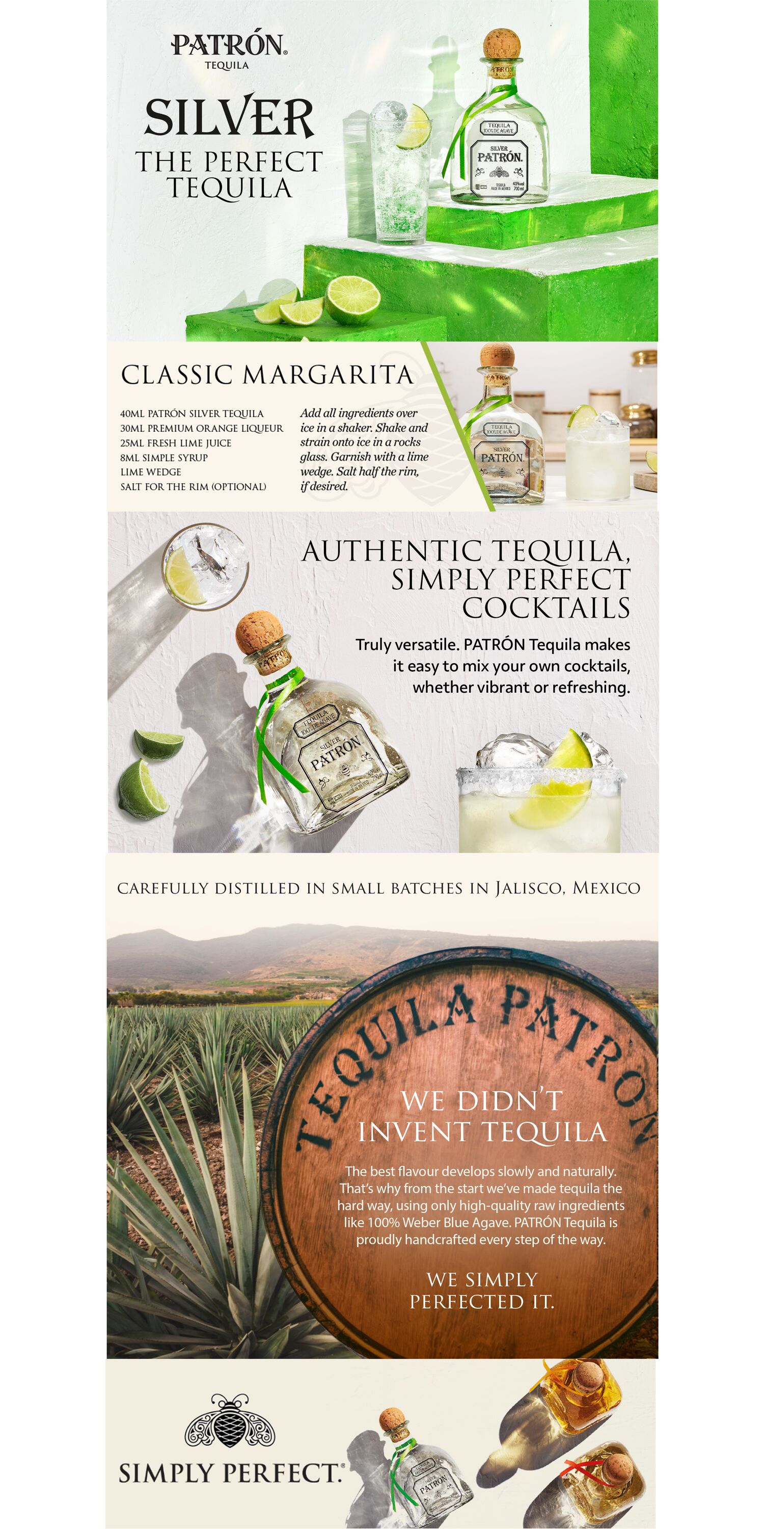 Patron Silver Tequila, Spirit Distilled and Aged in Handmade Barrels ...