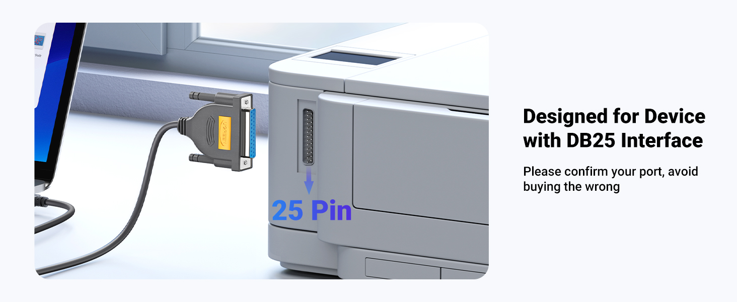 UGREEN Bi-Directional USB 2.0 Male to DB25 Female 2 Meters Parallel ...
