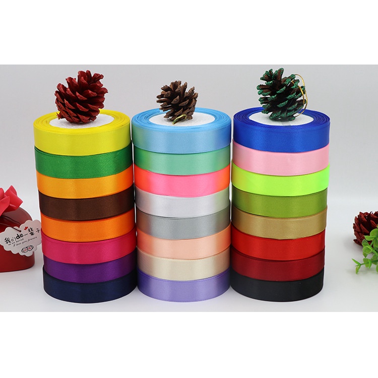 2cm (25 yards/roll) Satin Ribbon Roll Gift Packaging Ribbon Flower ...