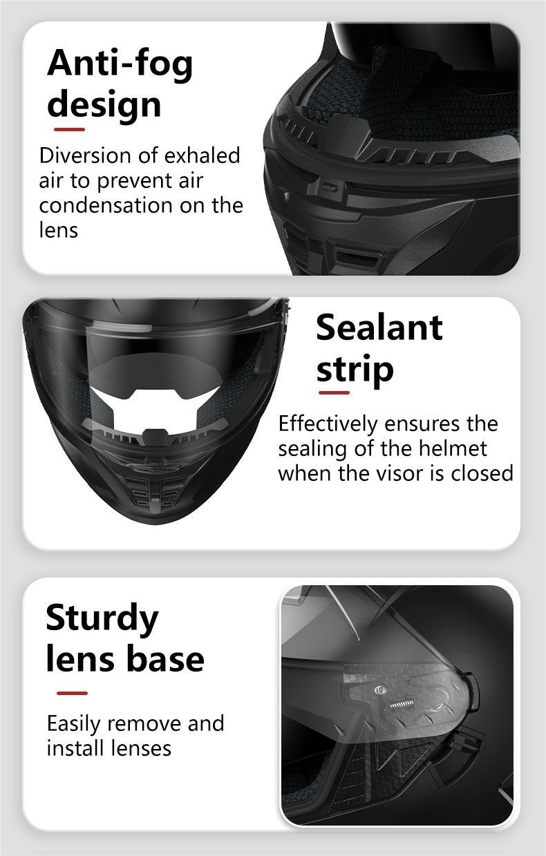 AXK 800 Motorcycle Modular Helmet Unisex Dual Lens Flip Up Racing ...