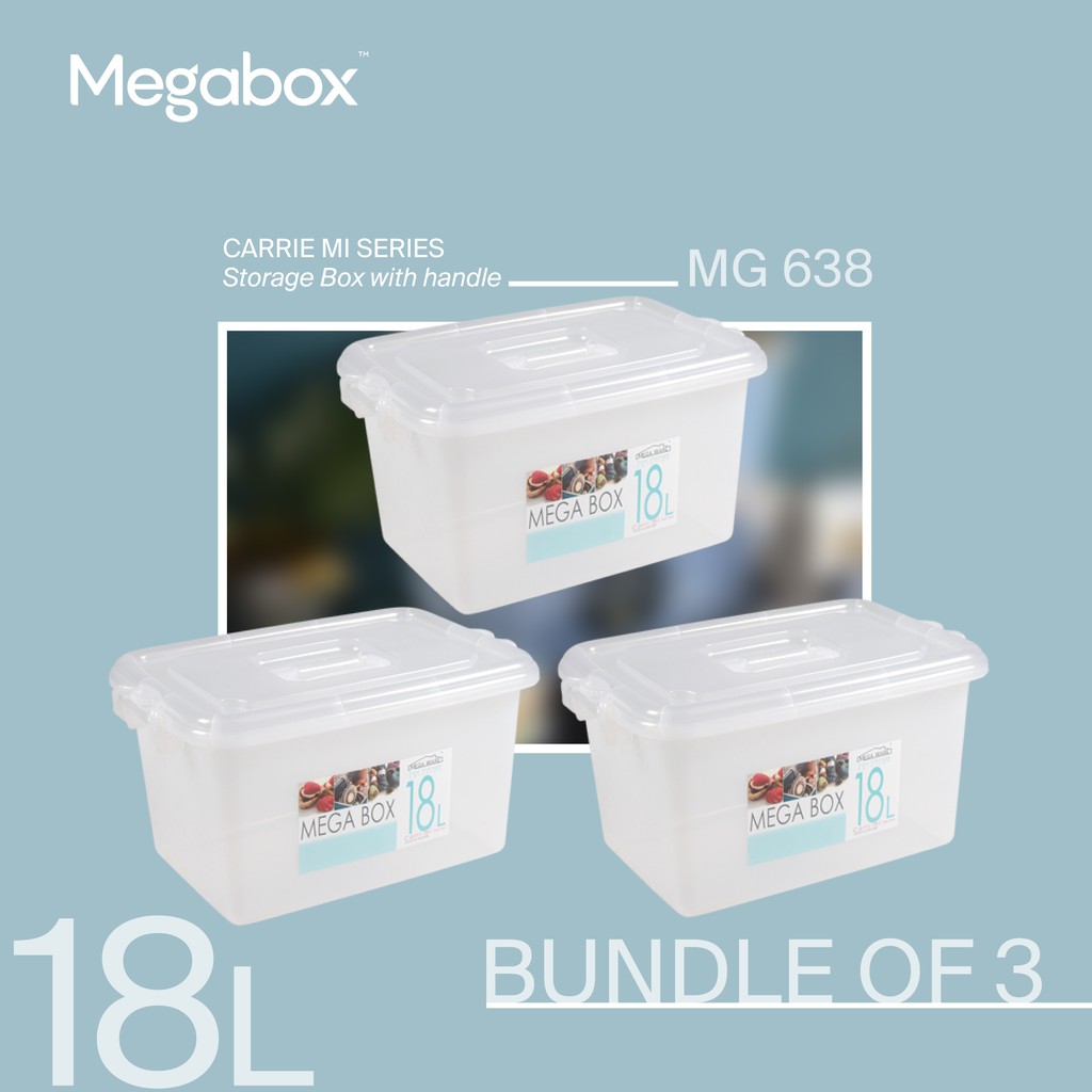 MEGABOX MG-638 Carrie Mi Series Storage box 18 Liters (Bundle of 3 ...