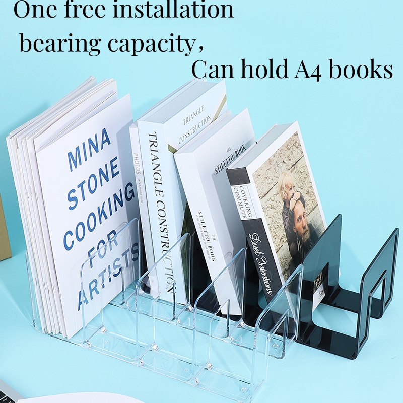 Acrylic bookstand quadruple storage rack Desktop book separation ...
