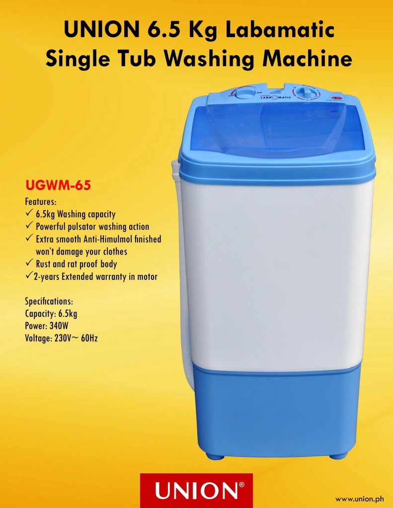 Union UGWM-65 6.5kg Labamatic Single Tub with AutoSoak and Buzzer Alert ...