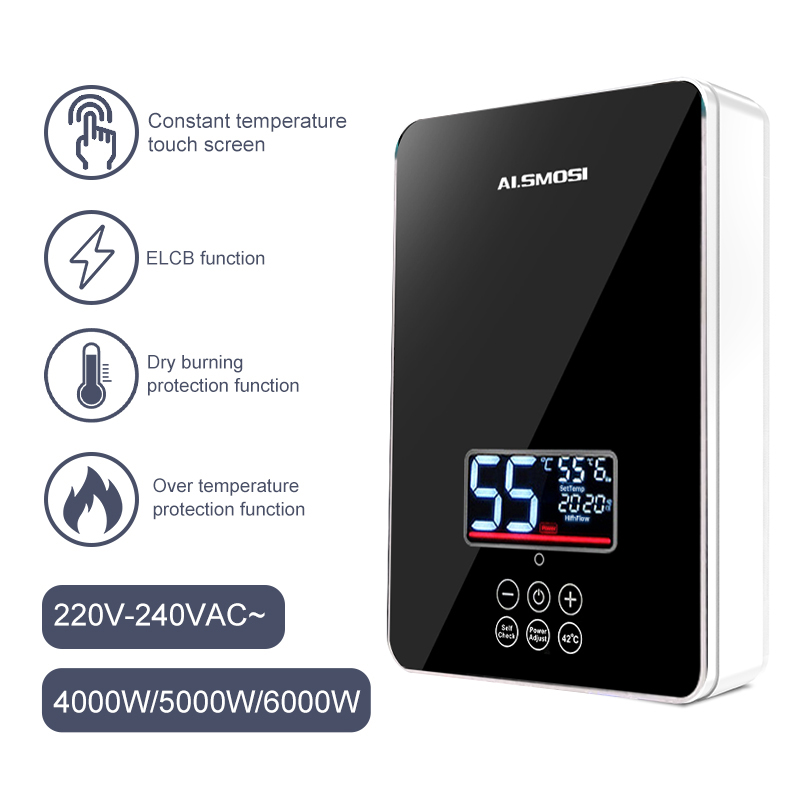 Water Heater Set 6000W Home Multi Point Shower heater 3 Seconds Quick ...