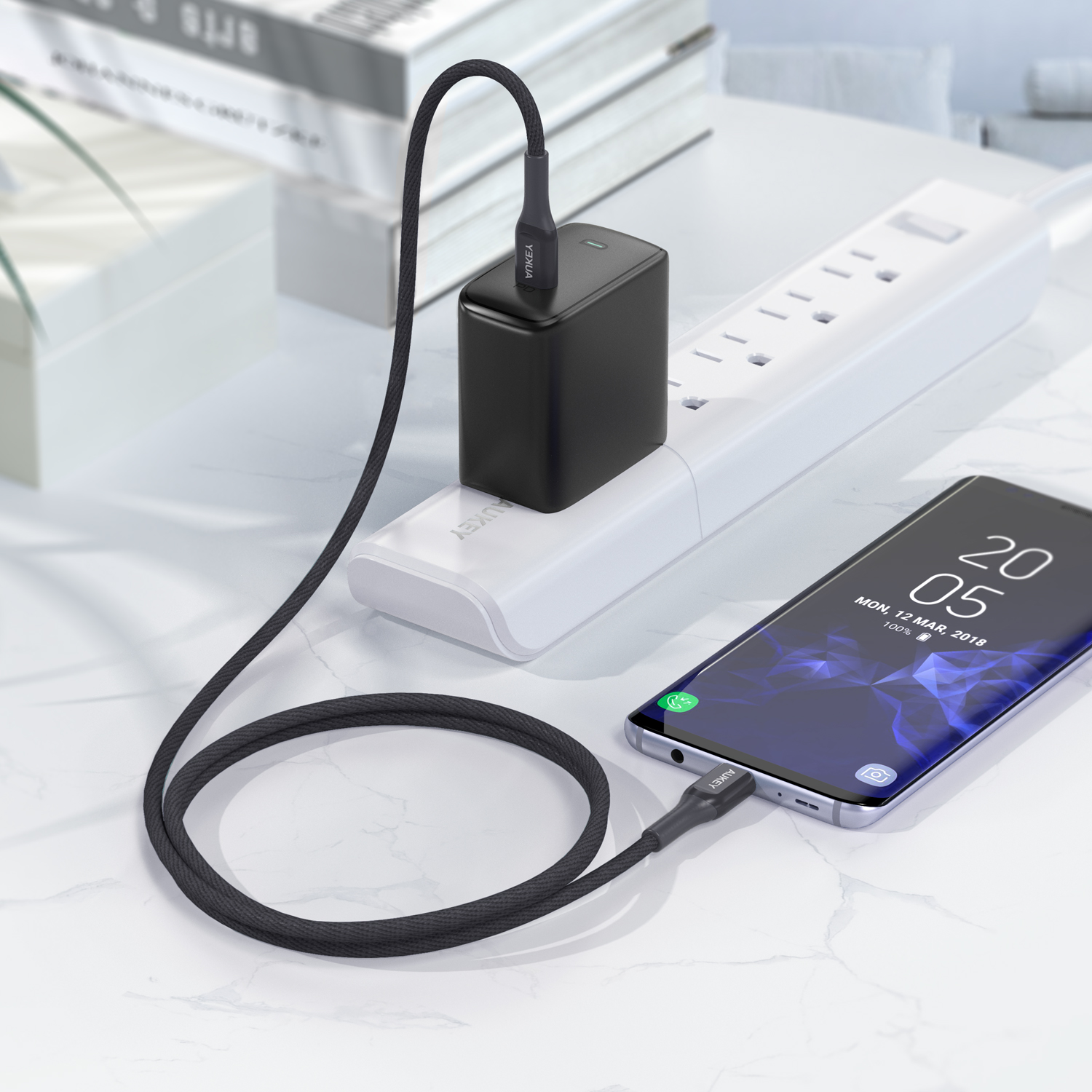 AUKEY CB-AKC3 Impulse Titan CC Kevlar Core USB-C to USB-C Cable ...