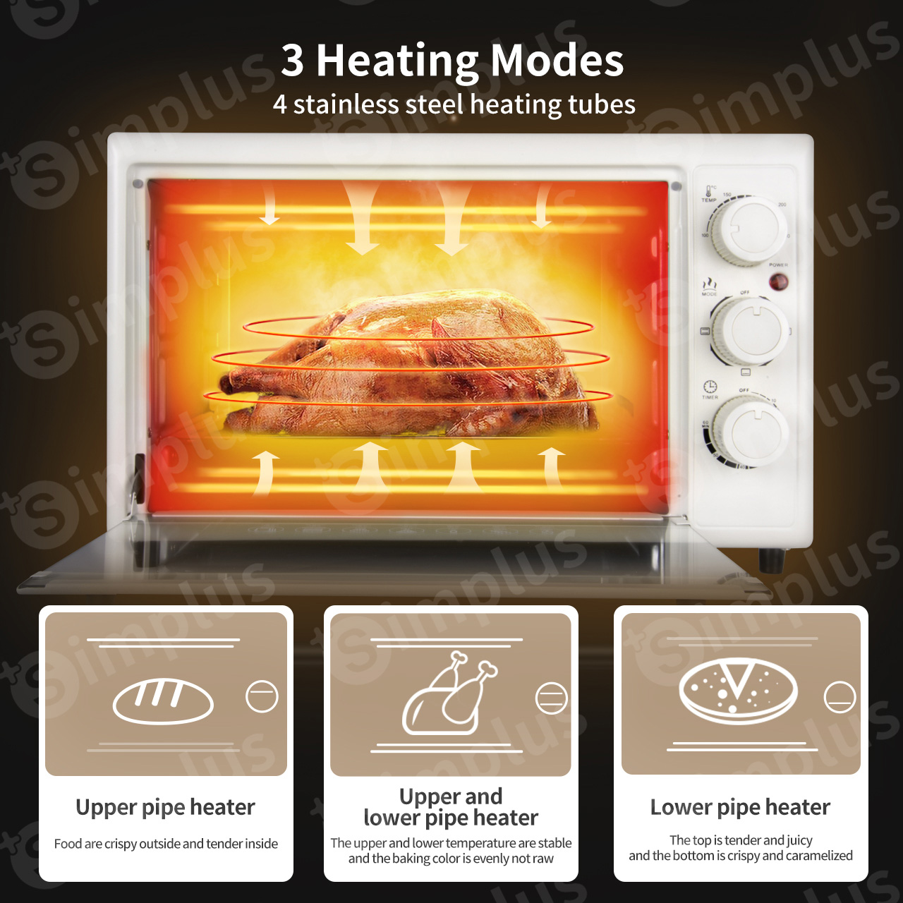 INSSA x Simplus Electric Oven 12L/30L Large Capacity Household Baking ...