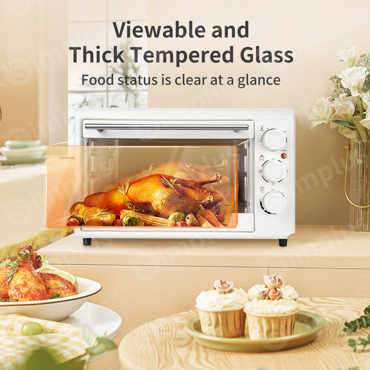 INSSA x Simplus Electric Oven 12L/30L Large Capacity Household Baking ...
