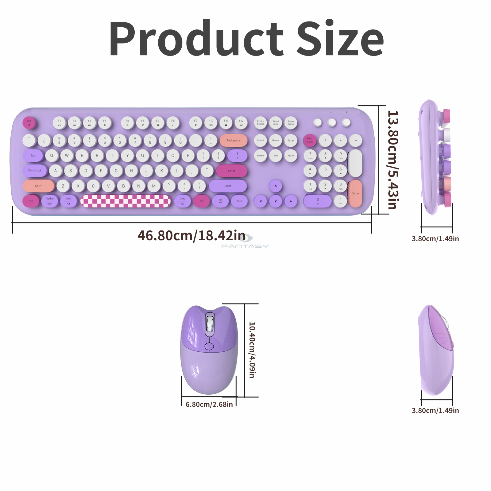 MOFII GEEZER Zero Cute Fashion 2.4G Wireless Keyboard and Mouse Combo ...
