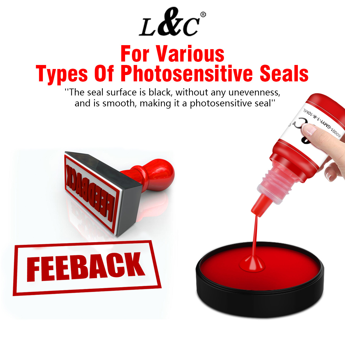 L&C 10m Oil Based Photosensitive Stamp Ink For Company Stamps & Self ...