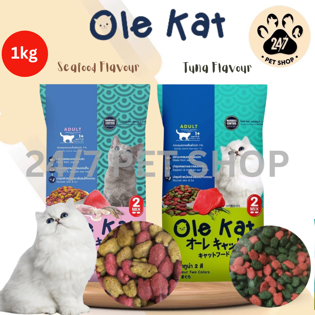 Dry Cat Food All Stages 1kg Ole Kat Cats Pet Essentials Tuna Seafood ...