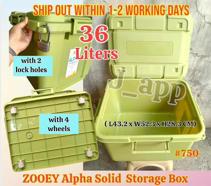 (36 Liters) Zooey Alpha Box/ solid storage box with wheels and lock ...