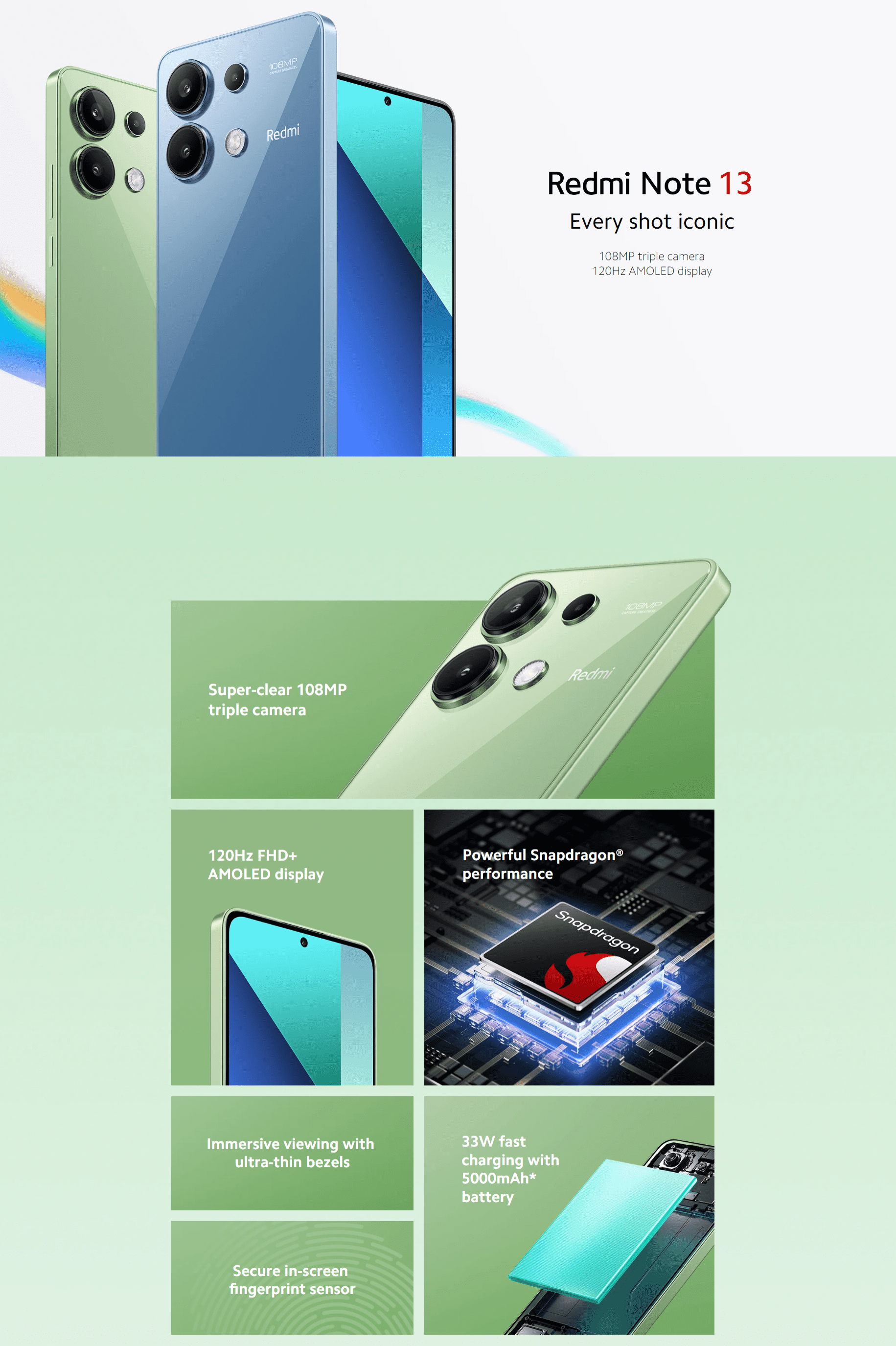 Xiaomi Redmi Note 13 LTE Snapdragon® 685 | 8GB+256GB / 6GB+128GB ...