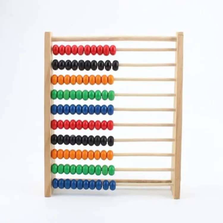 Kids Wooden Maths Education Counting Toys with 100 Beads Toddler ...
