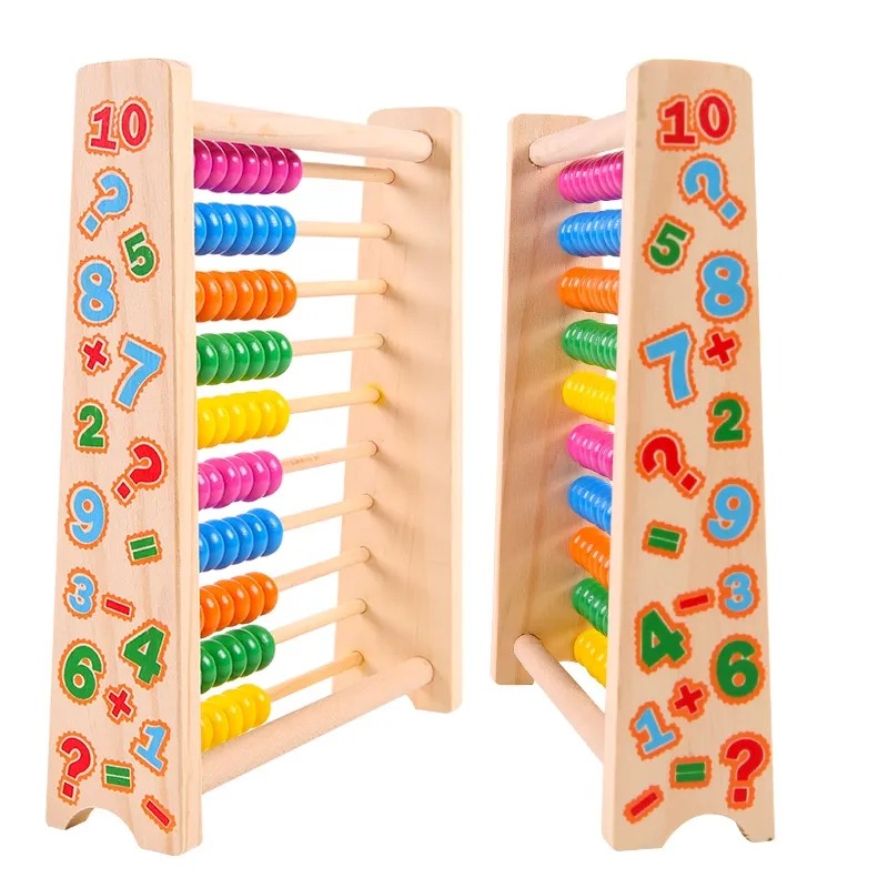 Kids Wooden Maths Education Counting Toys with 100 Beads Toddler ...