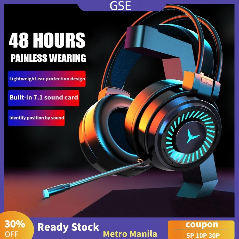 Gaming HeadPhone Noise Redcution Headset Wired OverEar Earphone Call ...