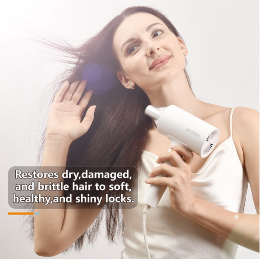 Bomidi Hair Dryer Negative Ion Hair Blower Portable Travel Hair Dryer