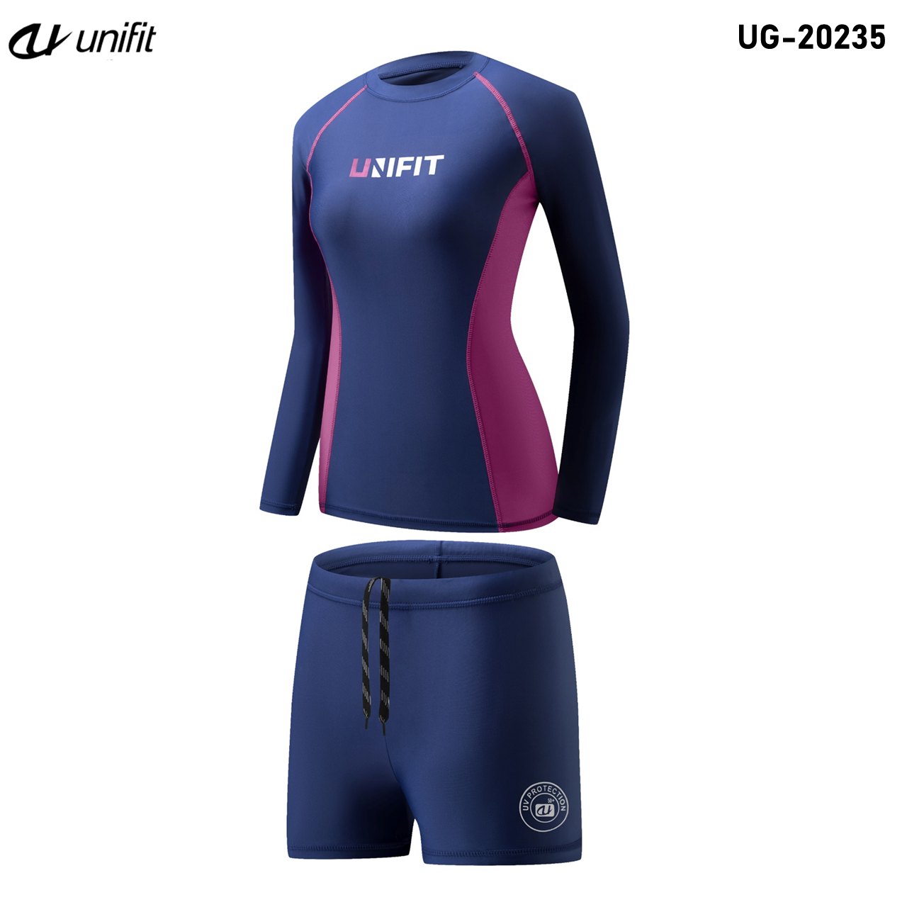 UNIFIT Women,s Rash Guard Swimsuit Swimwear Dri-Fit Rush Guard Terno UG ...