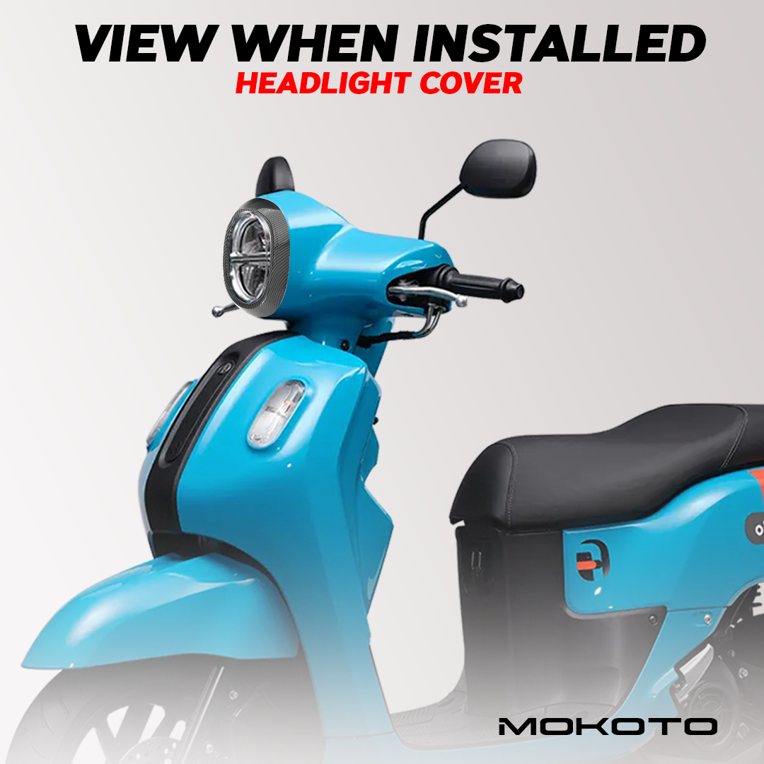 MOKOTO MIO FAZZIO HEADLIGHT COVER GLOSSY HYDRO-DIP CARBON TRIM GARNISH ...