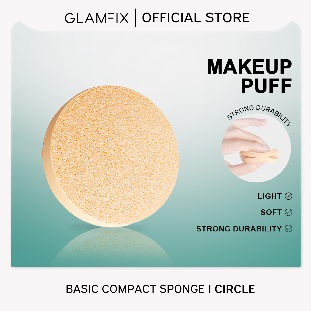 GLAMFIX Basic Compact Sponge Circle | Smooth Finish | Make-up Tools ...