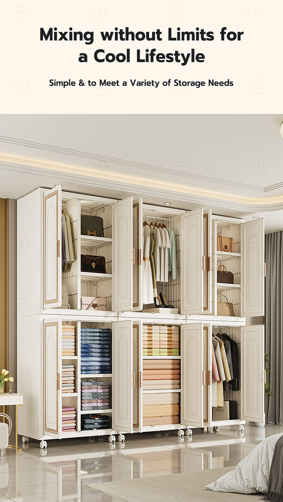 【Jumbo Size】SIV Plastic Cabinet Clothes Storage Wardrobe Cabinet ...