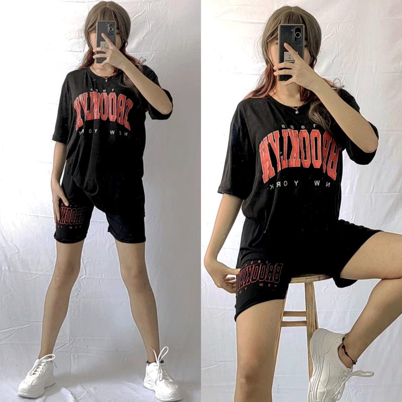 Trendy Oversized T Shirt & Cycling Short Terno OOTD New Fashion For ...