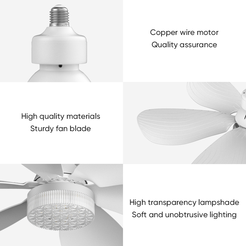 Mitsushi Ceiling Fan Light With Remote Control 16.5/20.5 Inch 6 Blades ...