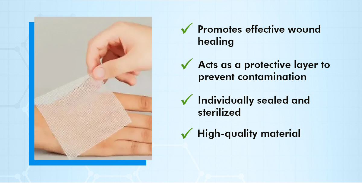 Para-tulle Gauze Paraffin Wound Dressing Pad (1 Piece) | Sterile ...