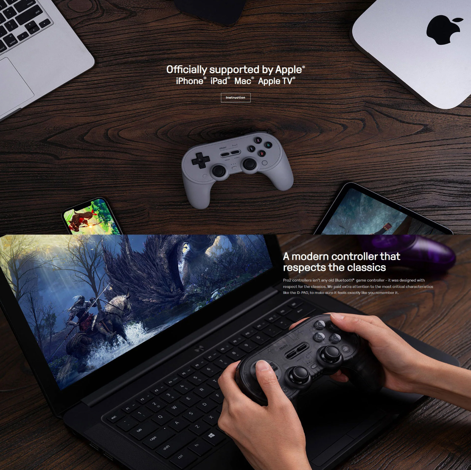 8bitdo Pro 2 Bluetooth Gamepad Hall Edition (Switch/Windows/Apple/MacOS ...