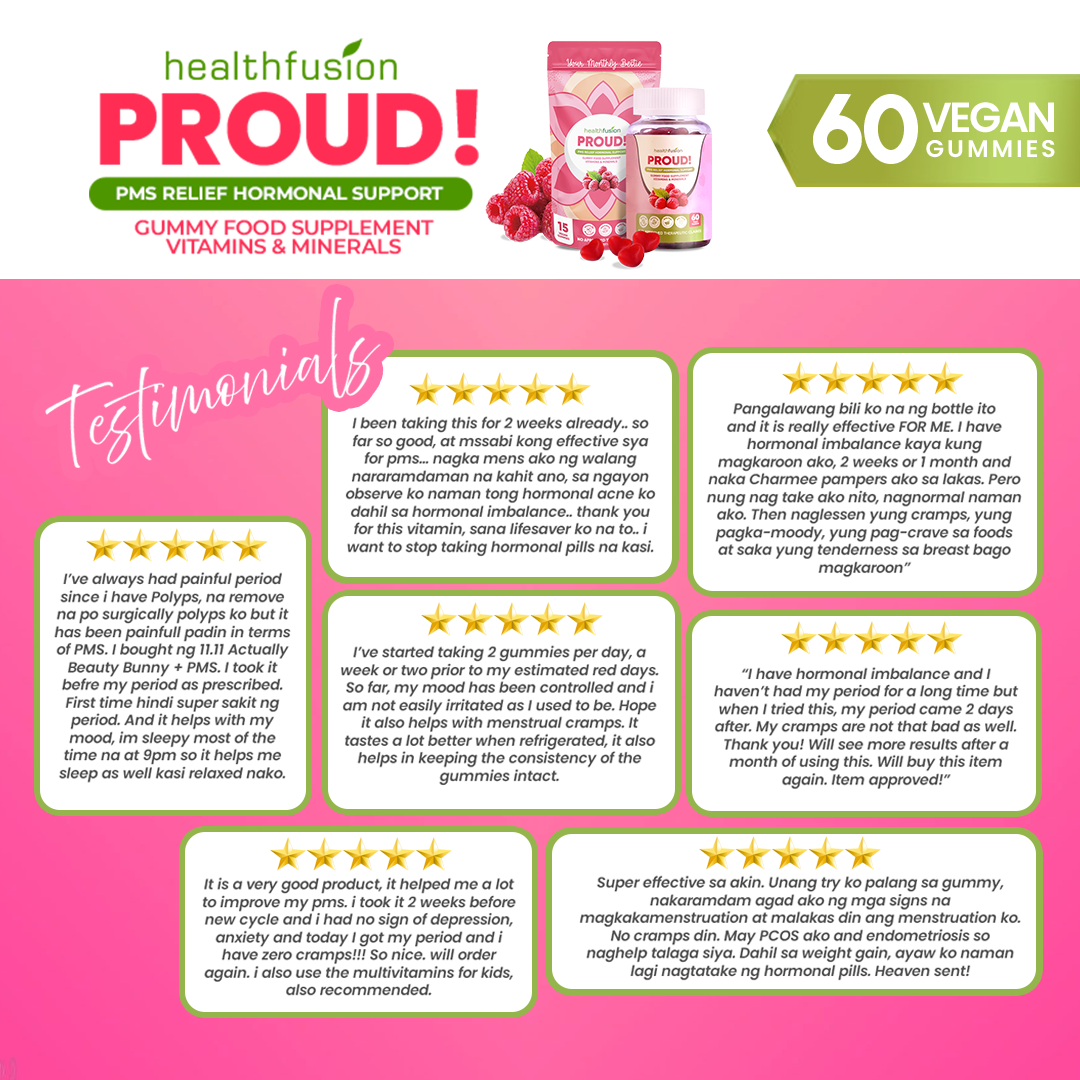 PROUD! Bye PMS Hormonal Support, PMS Relief, PCOS Regulation Gummy Food ...