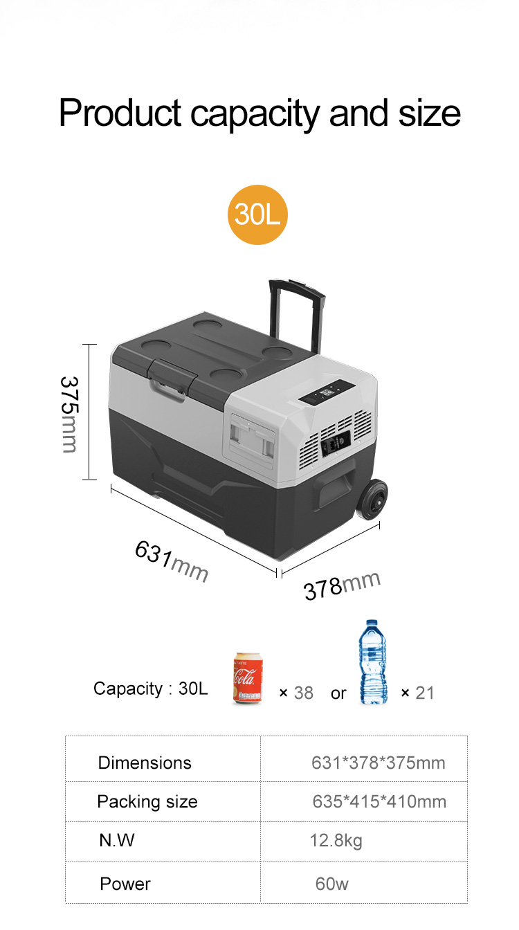 Alpicool ECX Solar Car Refrigerator Potable Small Refrigerator 12V/24V ...