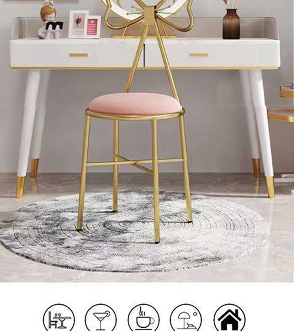 Nordic Makeup Vanity Casual Chair for Bedroom Cute light luxury ...